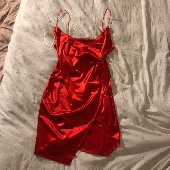 Fashion Nova | Dresses | Sexy Red Dress With Thigh Slit | Poshmark